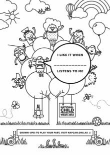 The 2015 National Child Protection Week colouring in sheet is here - NAPCAN