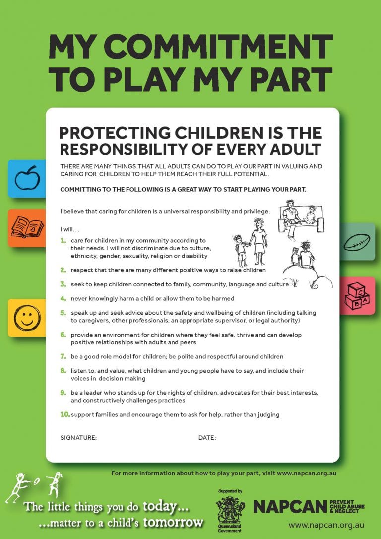 PLAY YOUR PART Commitment Statement - NAPCAN