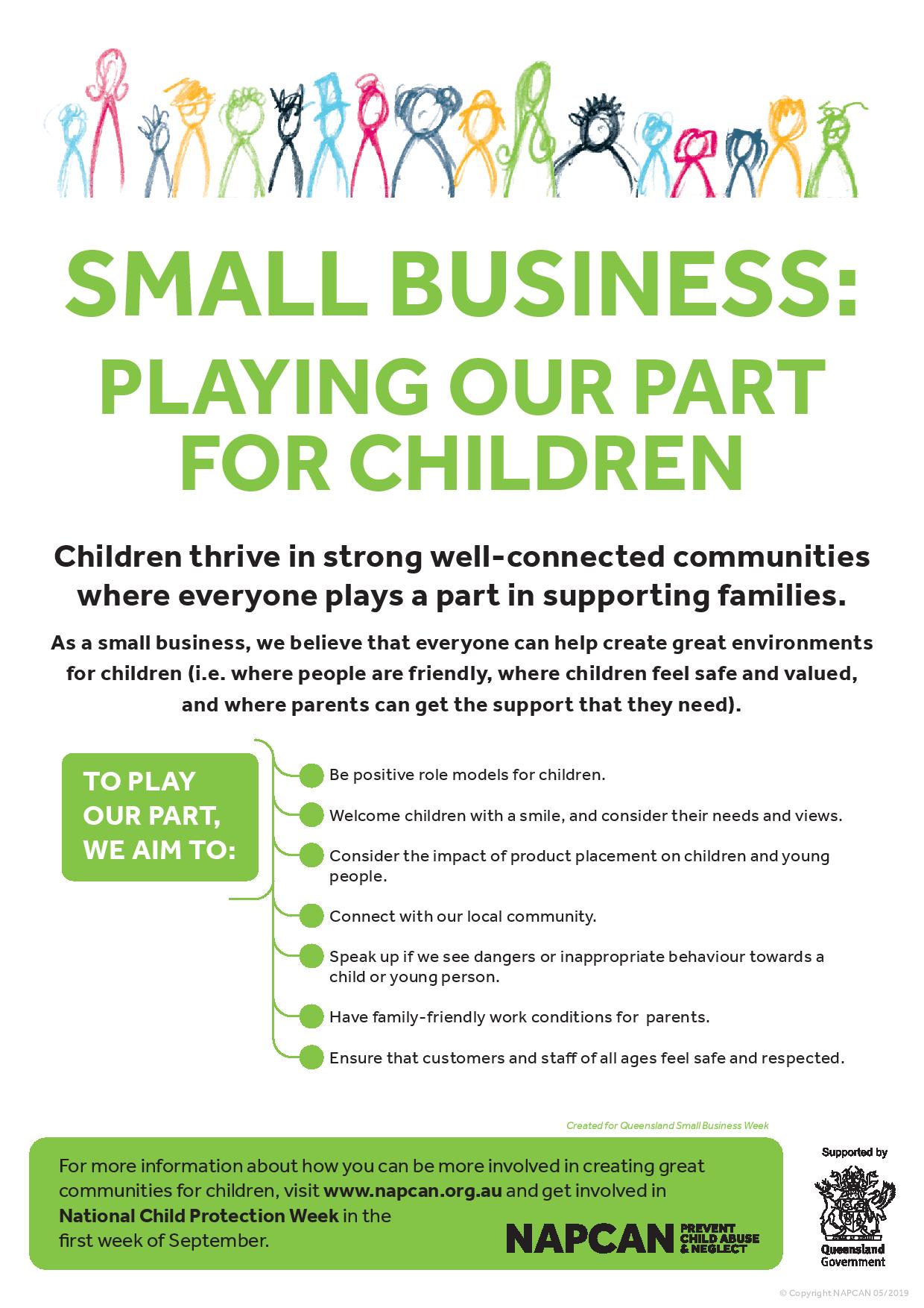 SMALL BUSINESS: PLAYING OUR PART FOR CHILDREN - NAPCAN