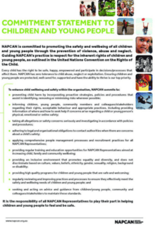 NAPCAN’S COMMITMENT STATEMENT TO CHILDREN AND YOUNG PEOPLE - NAPCAN