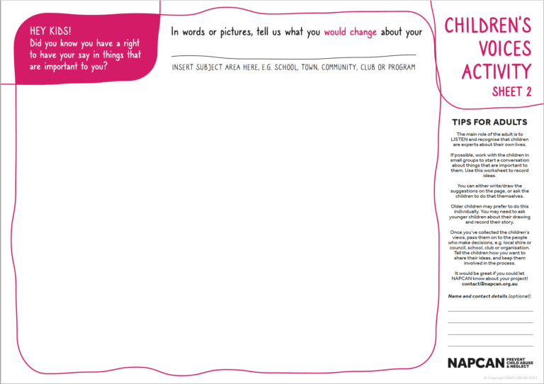 Posters and Activity Sheets - NAPCAN