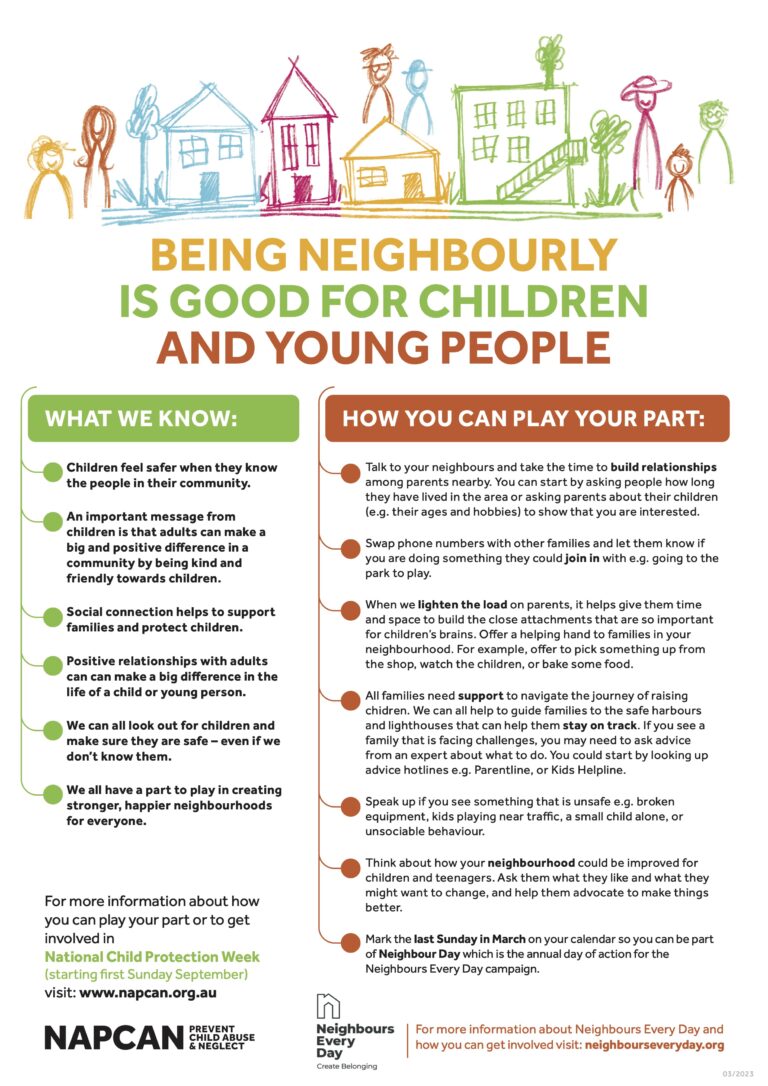 Being neighbourly is good for children and young people - NAPCAN